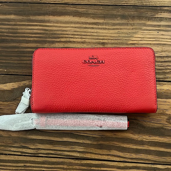 Coach | Bags | Coach Zipper Wallet Color Poppy | Poshmark